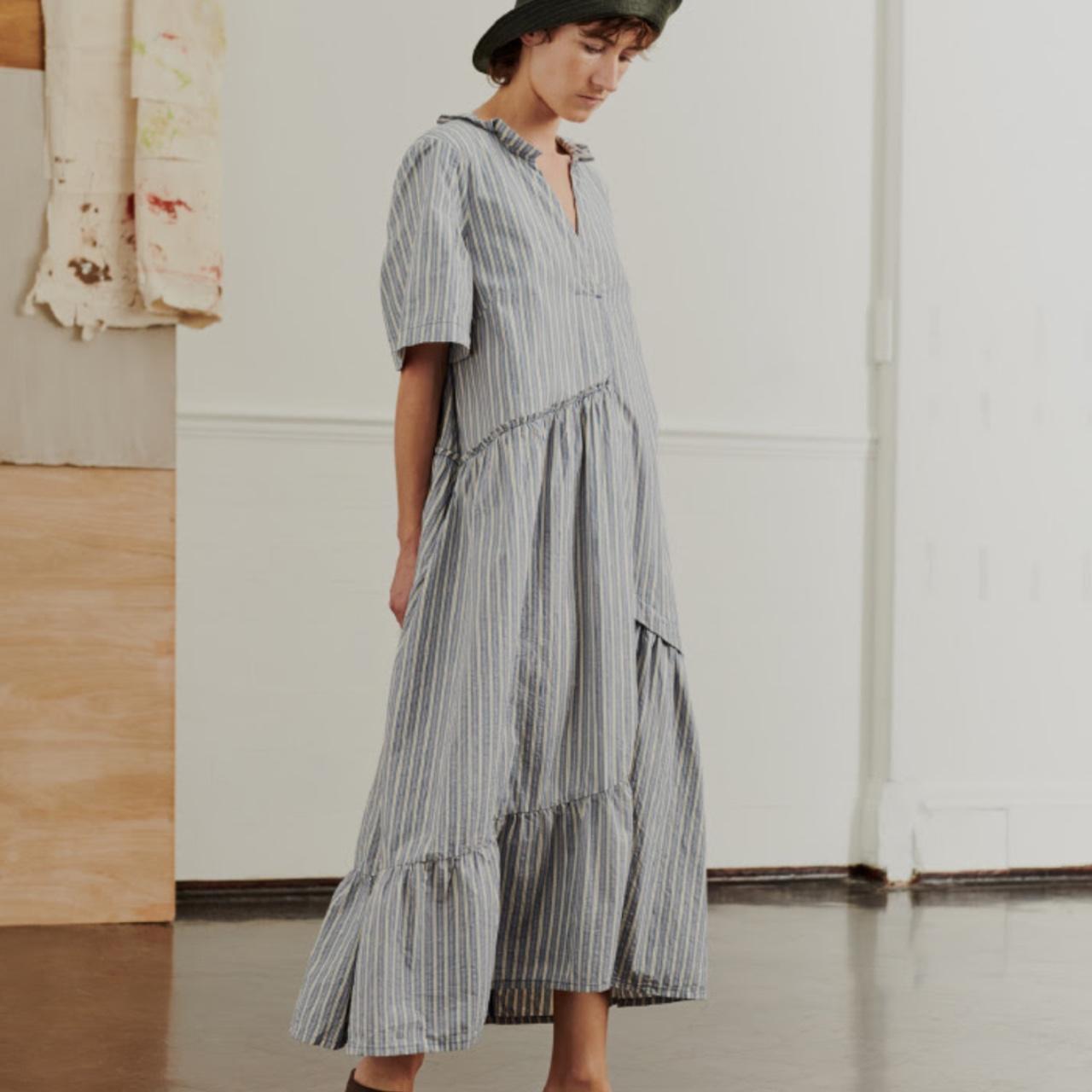 TOAST stripe organic crinkle poplin dress REP $405,... - Depop TOAST stripe organic crinkle poplin dress REP $405,... - Depop