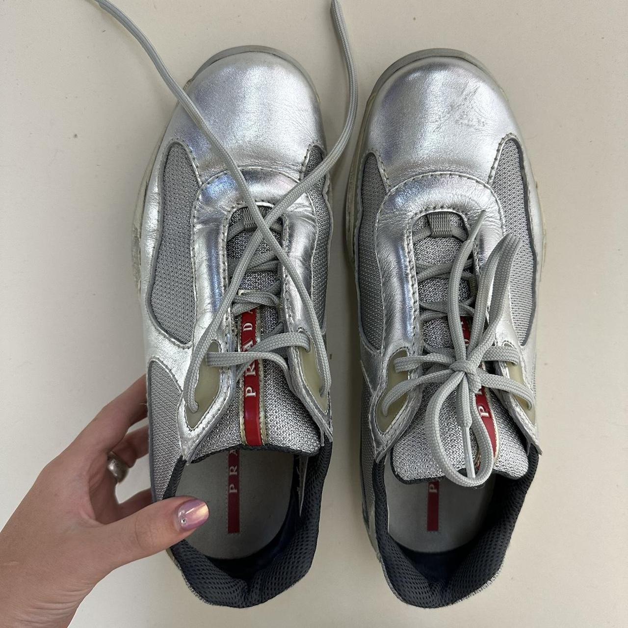 Vintage Prada Americas cup iconic trainers in the... - Depop