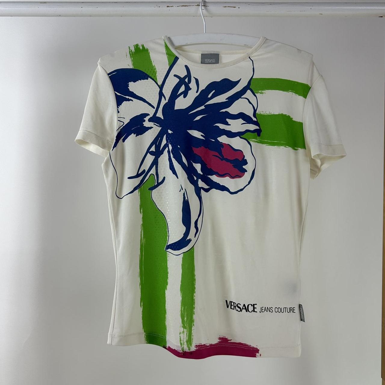 Vintage Versace 00’s 90’s t shirt spell out writing... - Depop