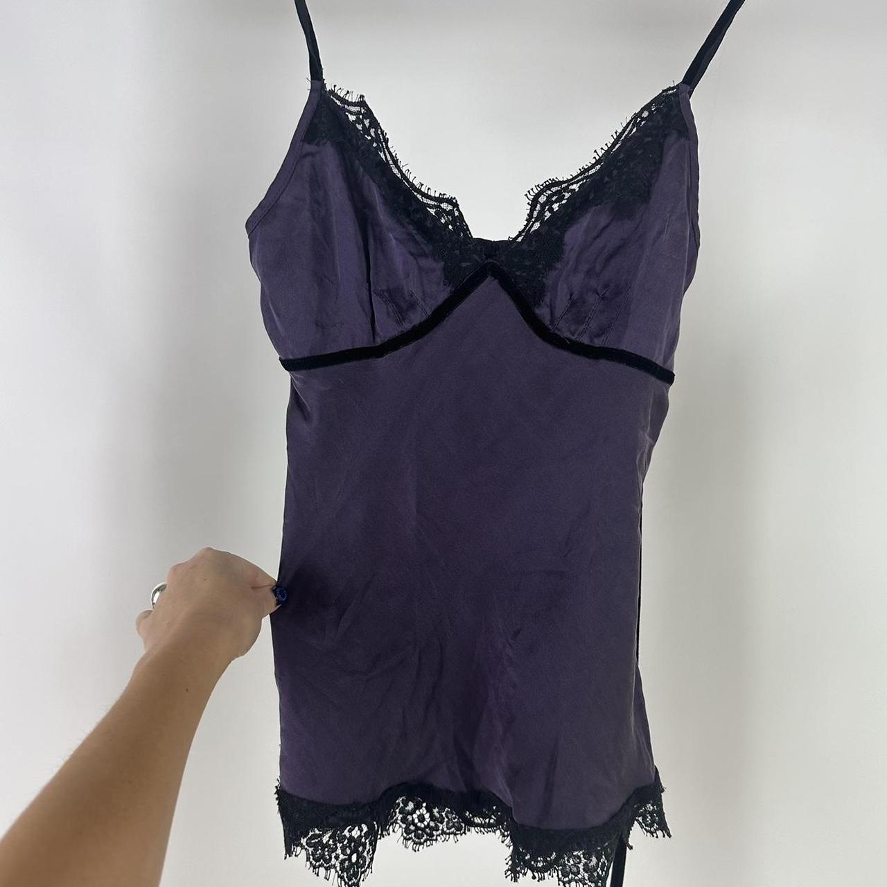 100% silk vintage mesh cami camisole top lace... - Depop