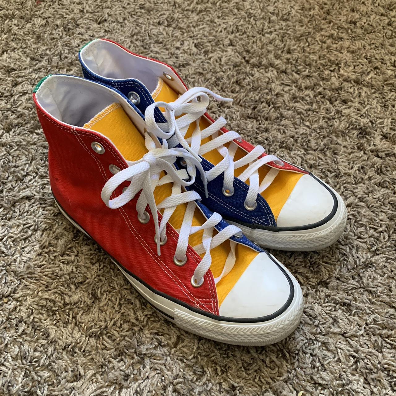 Converse Multi Color High tops Size US 8 Retail:... - Depop
