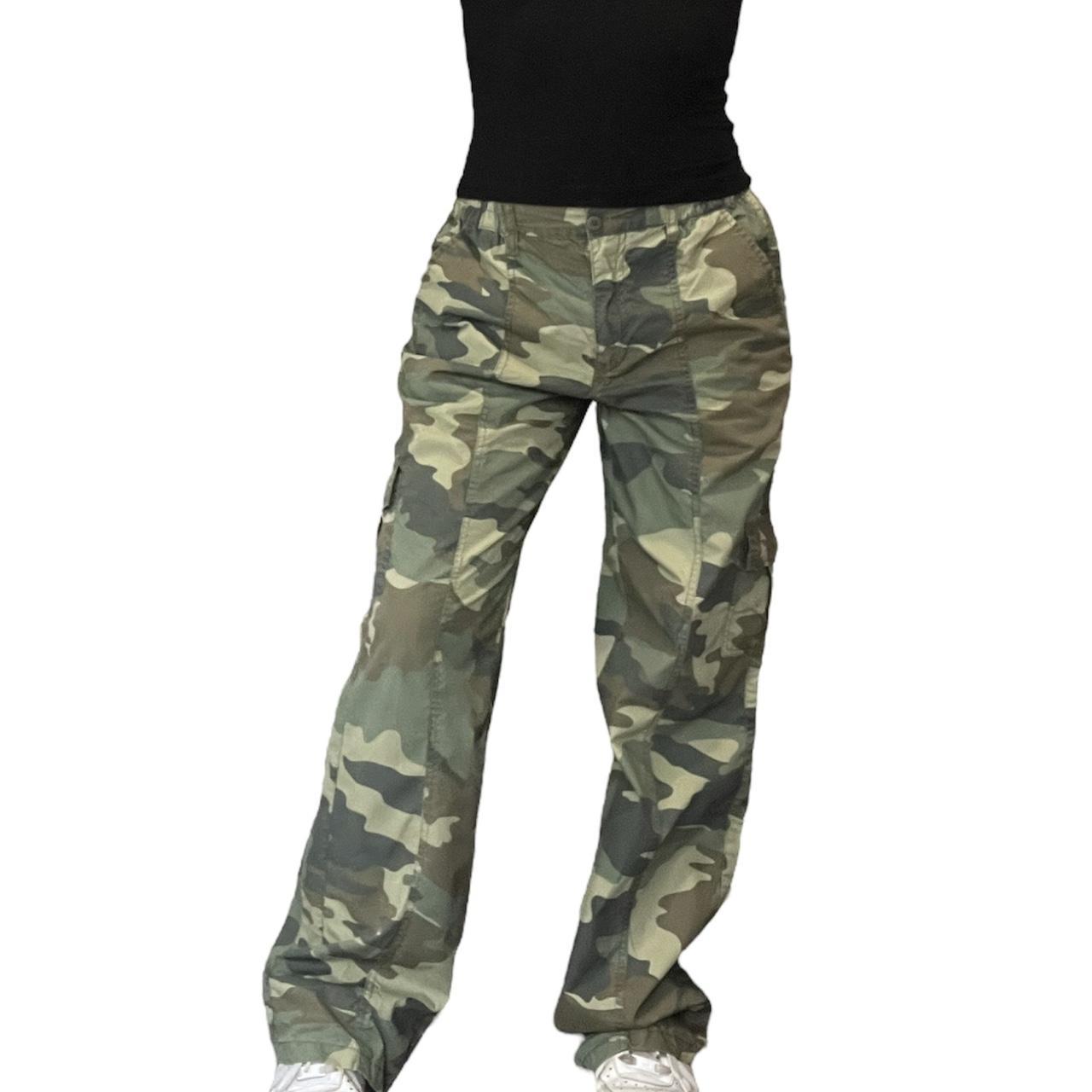 camo cargo pants low rise camo cargo pants from... - Depop