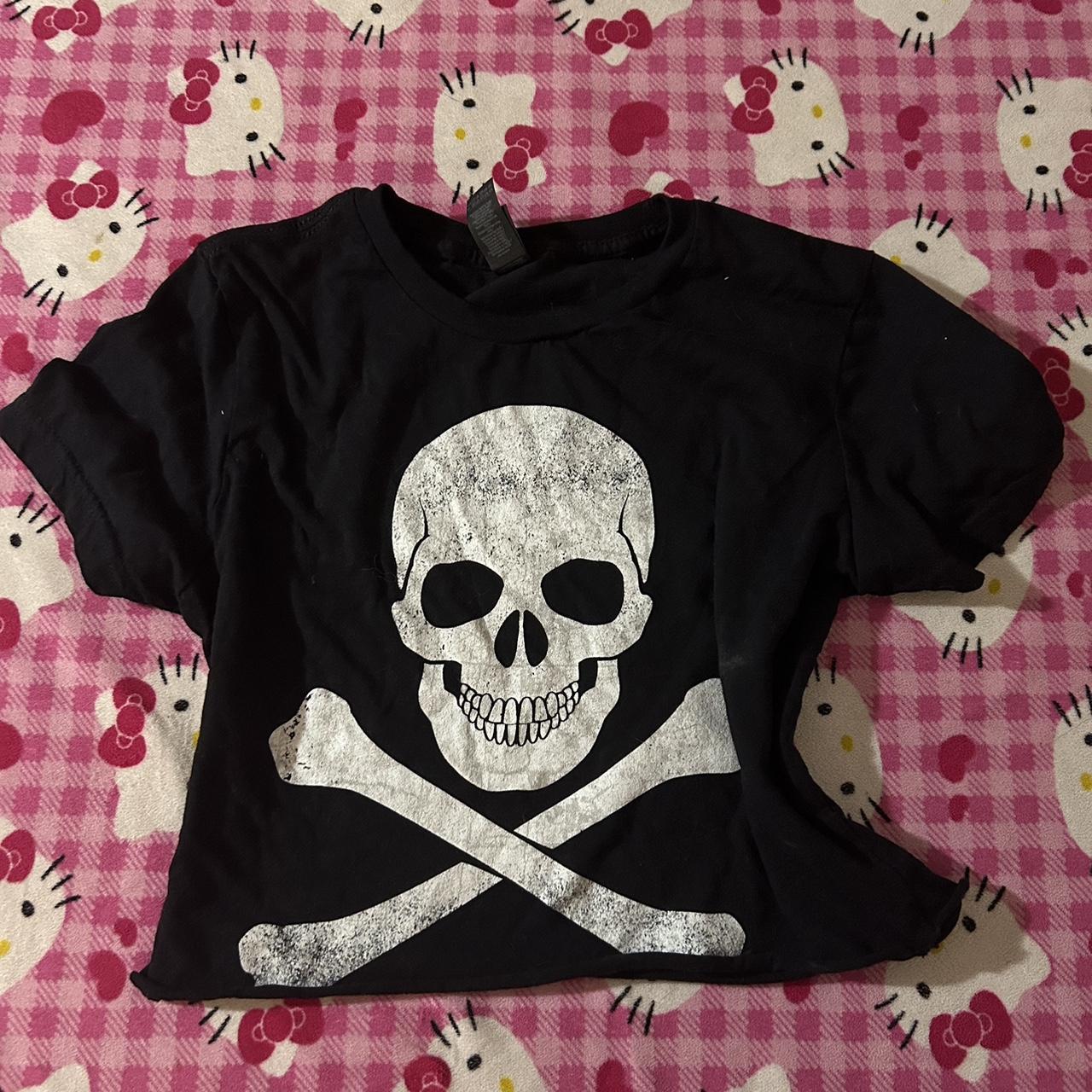 cropped skull top no tag #emo #goth #alt #skull - Depop