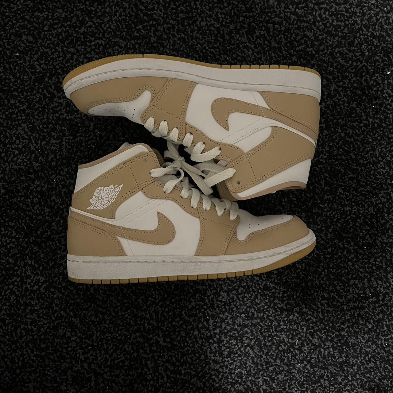 Air Jordan 1 Mid tan gum Size 7.5 MEN Come with... - Depop