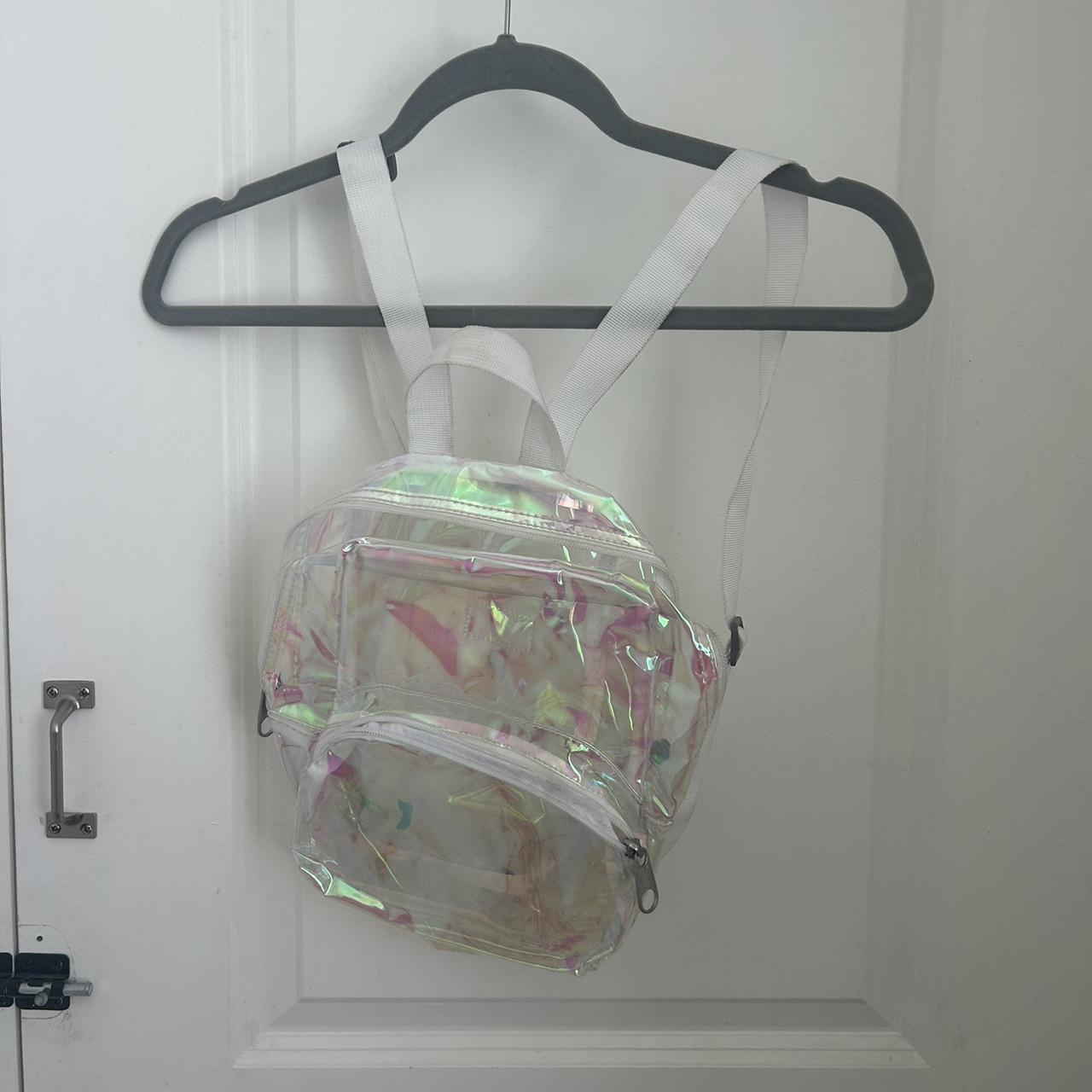 Holographic clear concert bts bag mini backpack not... - Depop