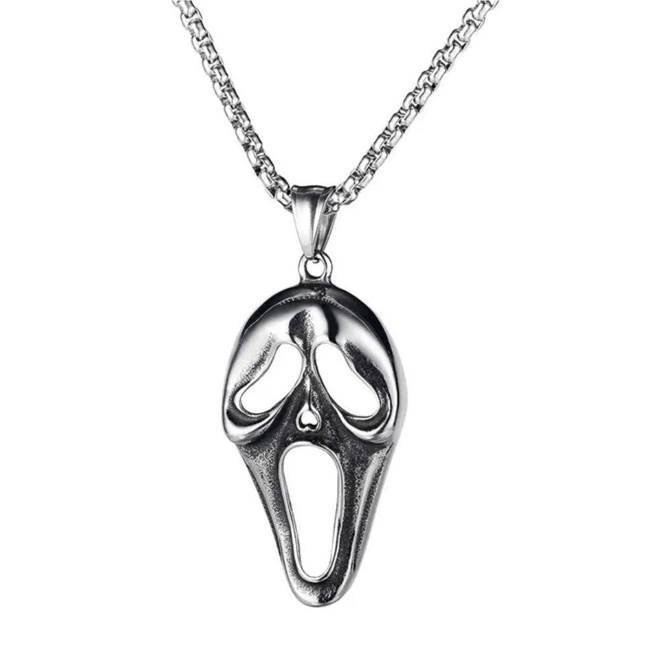 Mens Silver Scream Pendant Necklace💎 Ships 2/3... - Depop