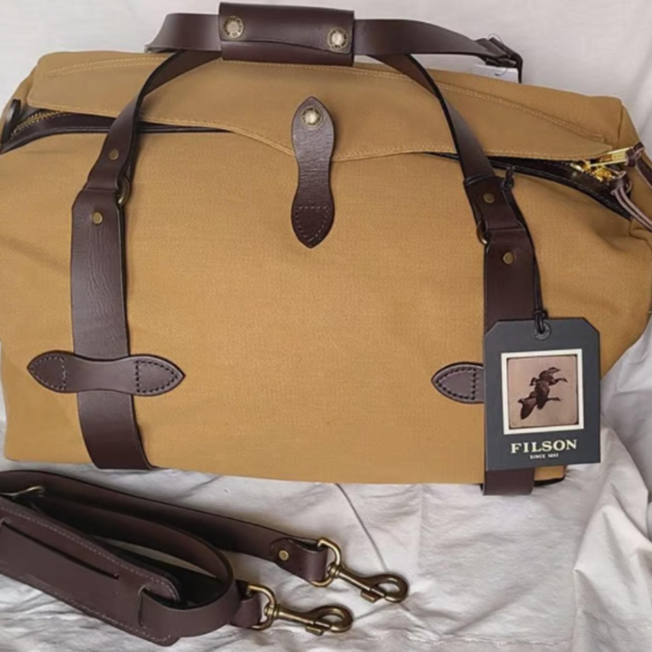 Filson Rugged Twill Duffle Bag Medium, Tan Brand new... - Depop
