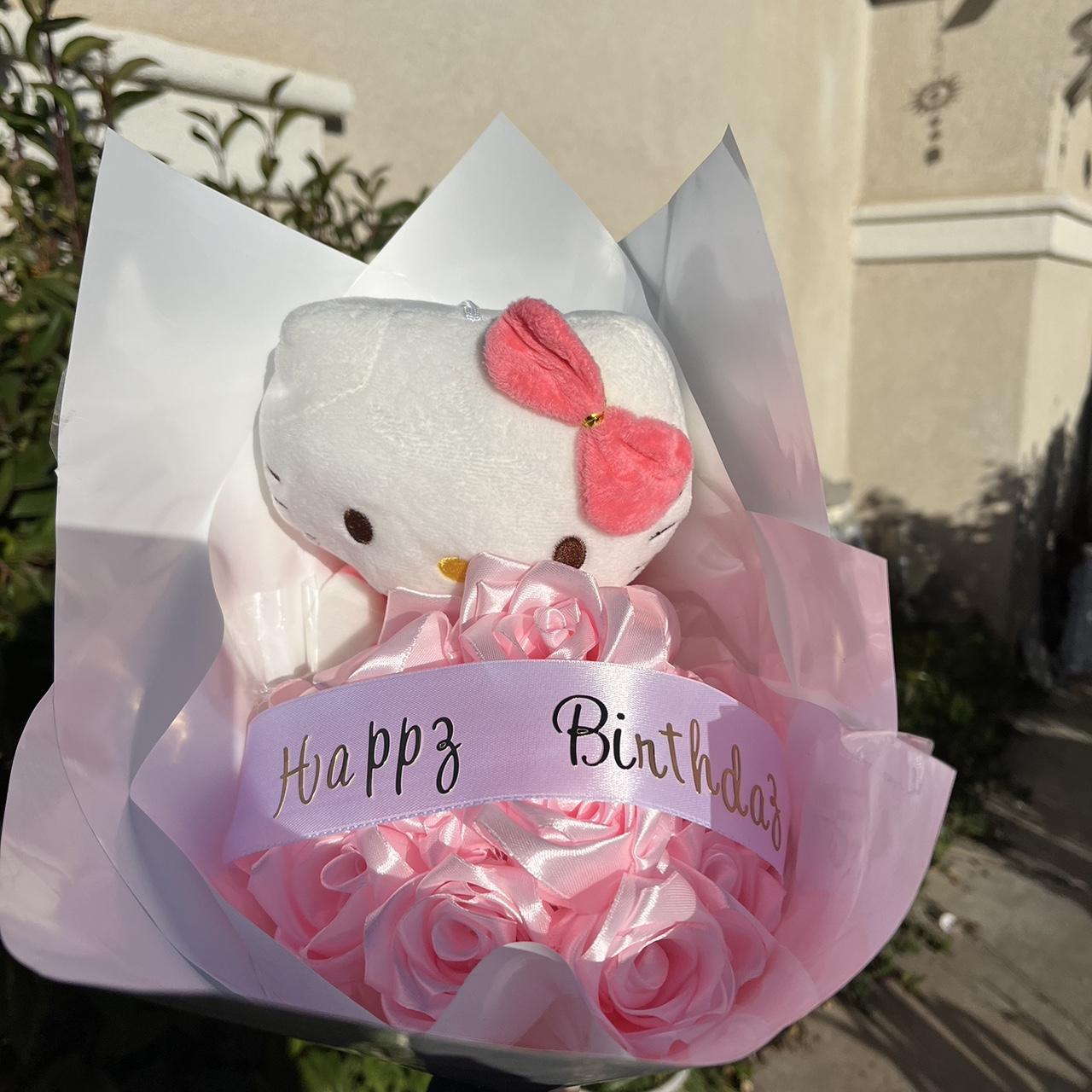Hello Kitty eternal rose bouquet 12 roses Hand... - Depop