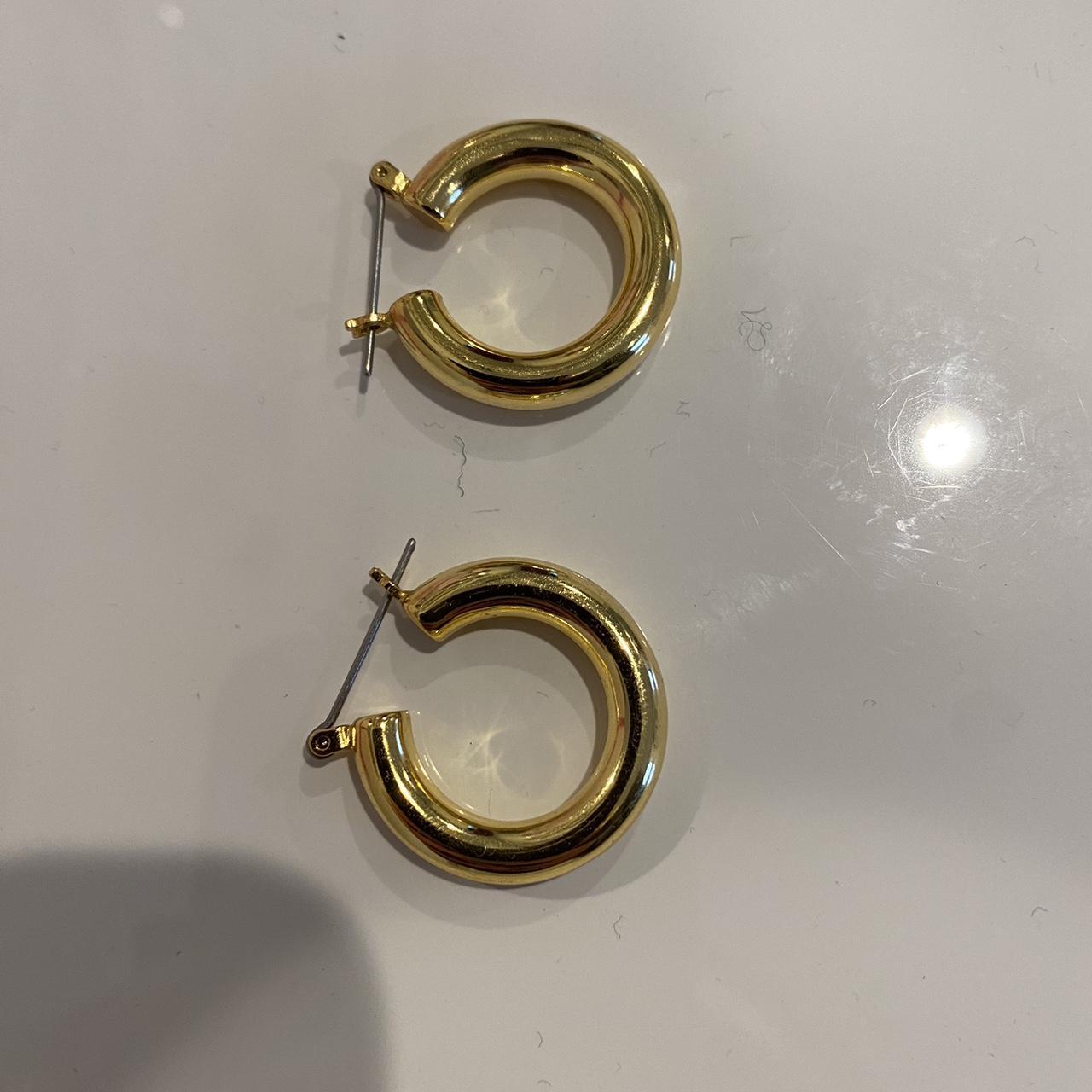 REAL GOLD HOOP EARRINGS FREE SHIPPING -FREE... - Depop