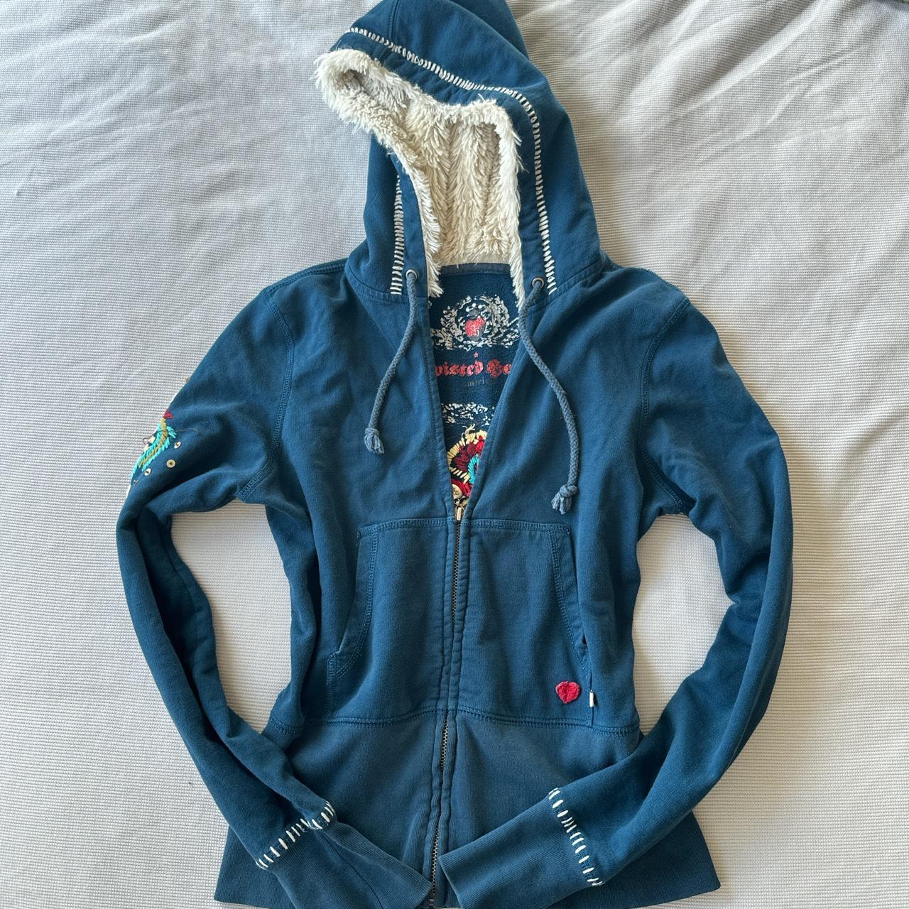 Vintage Y2K Sacred Hearts heart embroidery jacket... - Depop