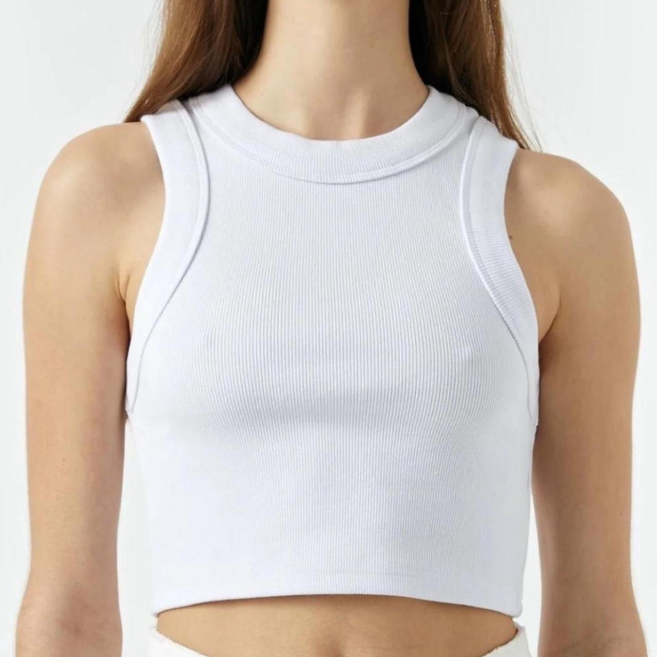 NEUW White womens ribbed tank (perfect condition,... | Depop