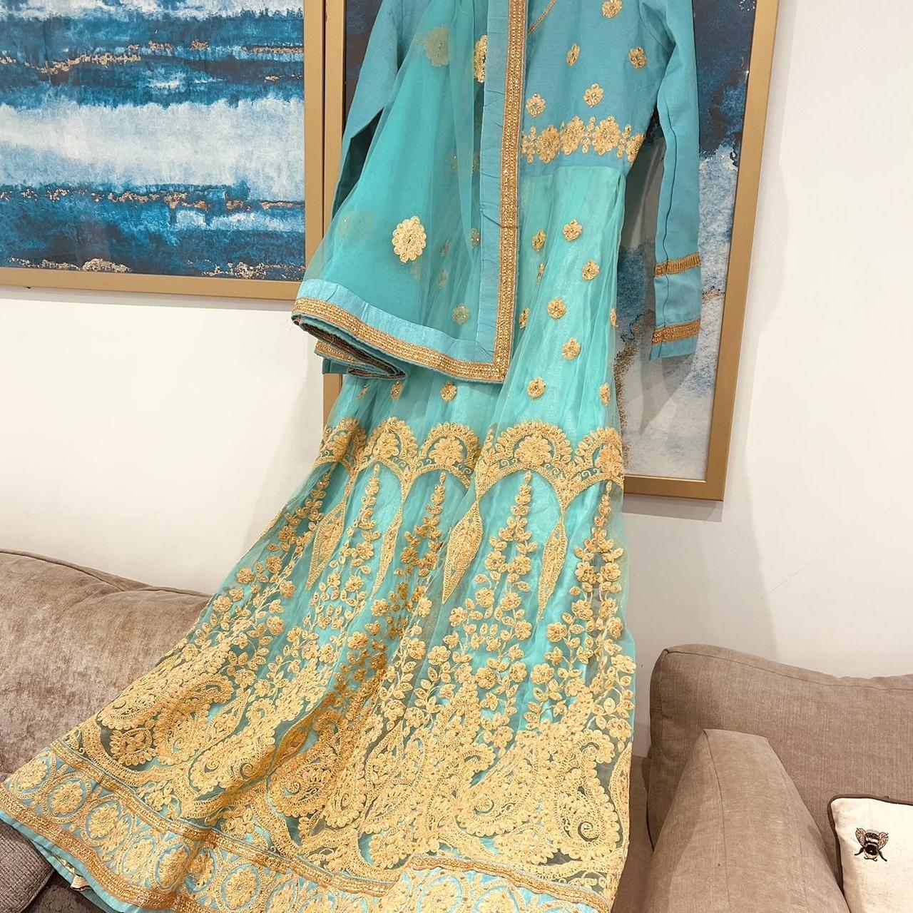 Beautiful heavy long Asian dress Never worn Size... - Depop