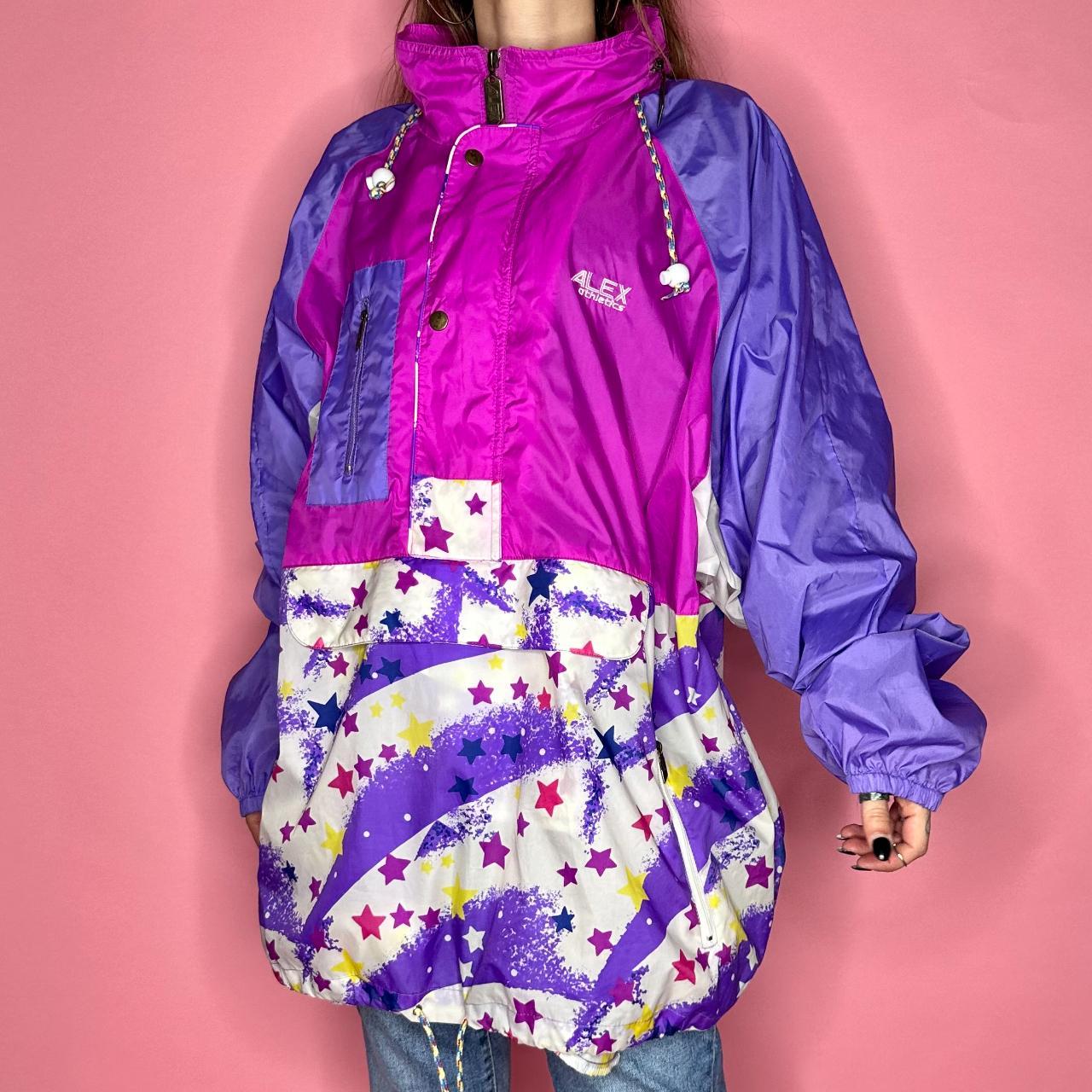 Vintage Patterned Waterproof Jacket Vintage 80s... - Depop