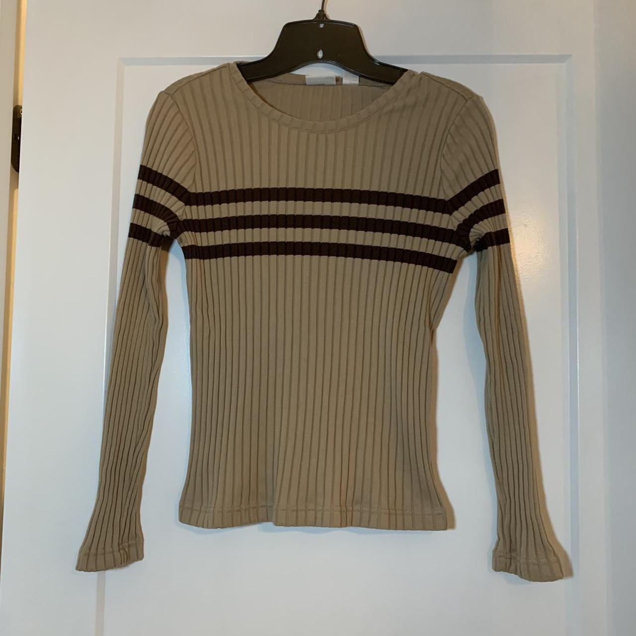 Super cute tighter, light brown sweater! - Depop