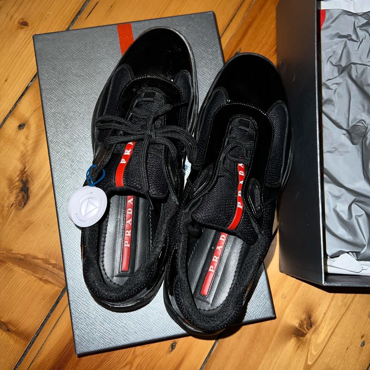 Black patent Prada Americas cups Uk 7 In excellent... - Depop
