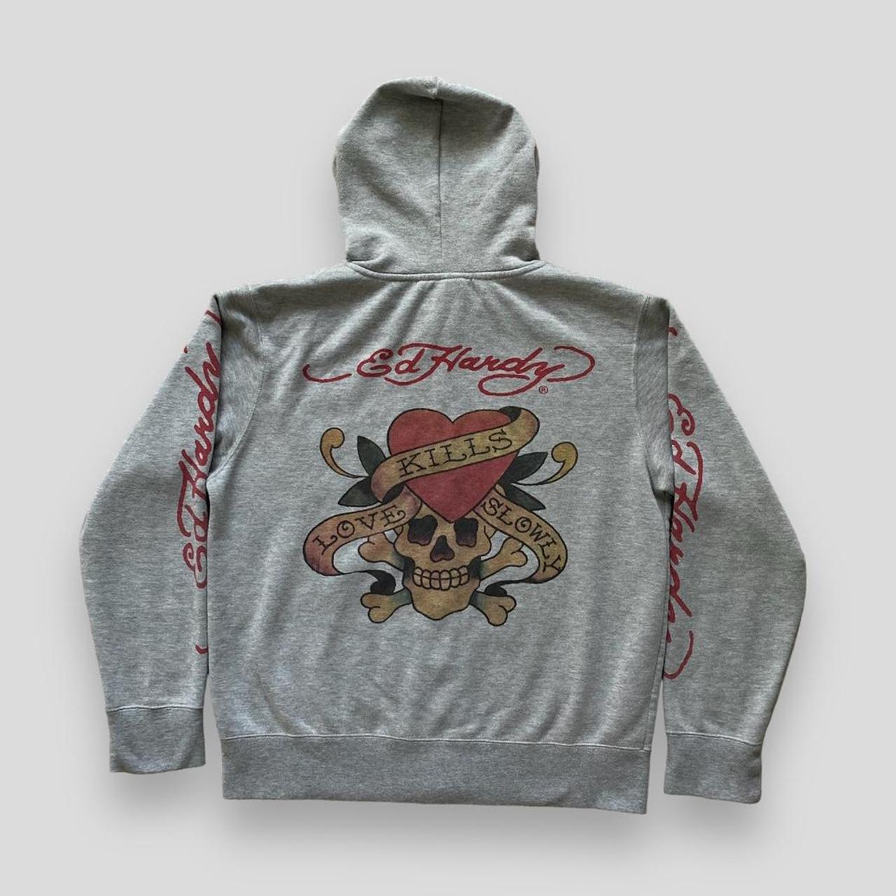 ed hardy hoodie in great vintage condition size... - Depop