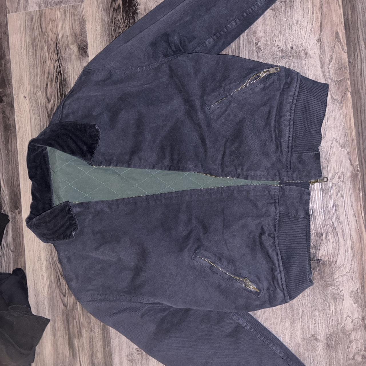 Navy brandy jacket Swede collar Size small Keeps you... - Depop