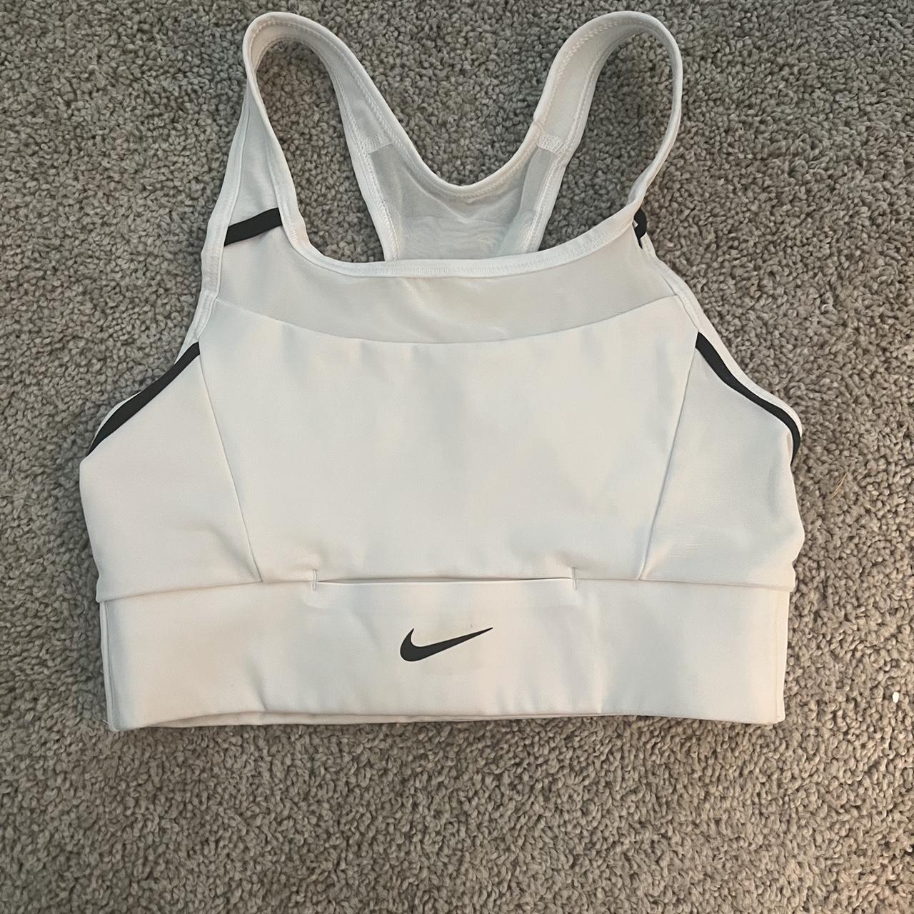 Nike white mesh sports bra Super cute! No pads... - Depop