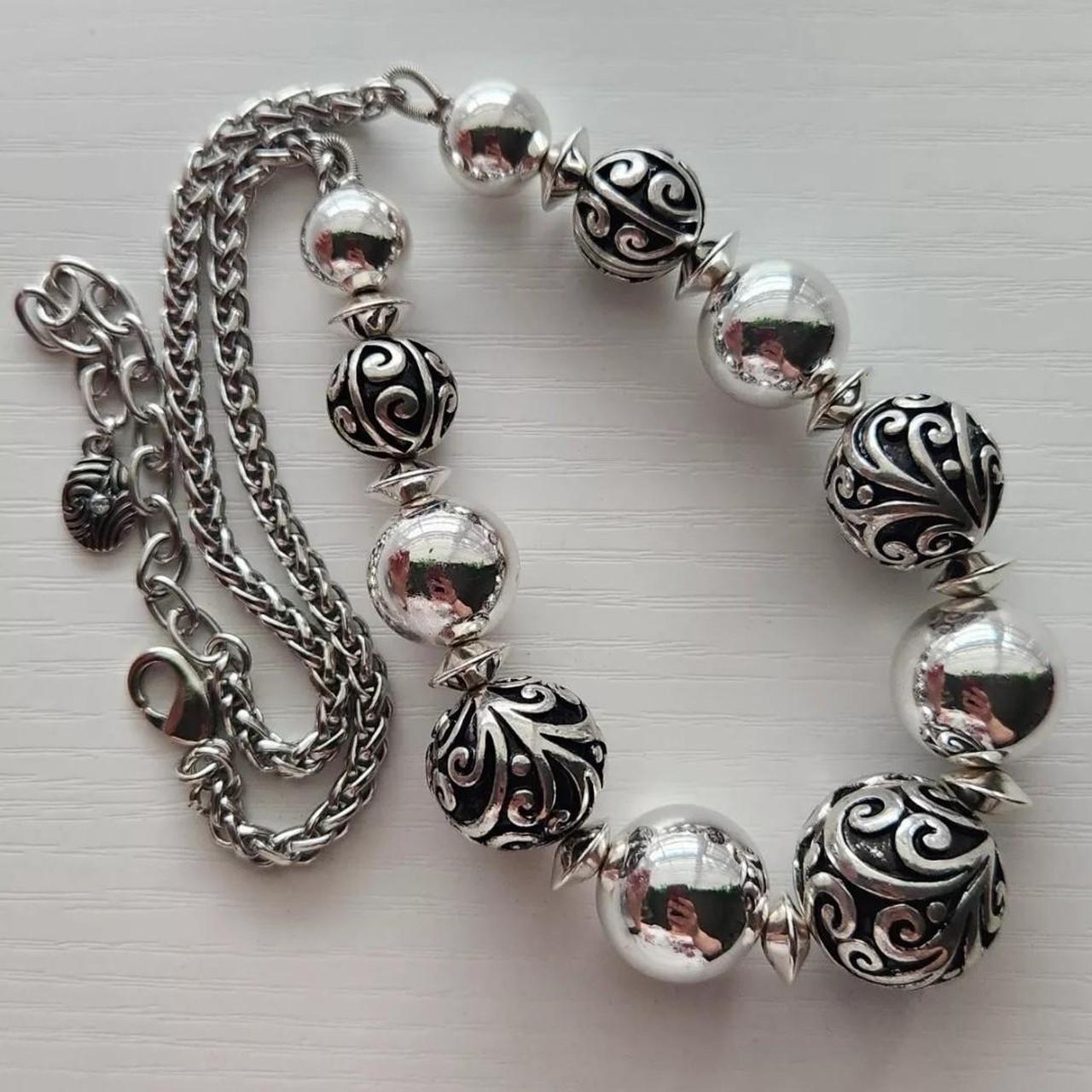 Silver Tone Scroll & Vine Or Scrool & Dots Balls... | Depop