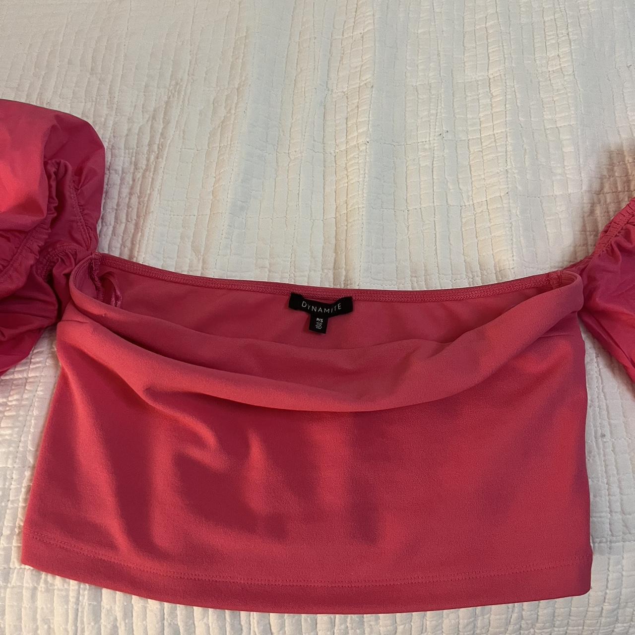 Pink dynamite top with puffy sleeves I wore this... - Depop
