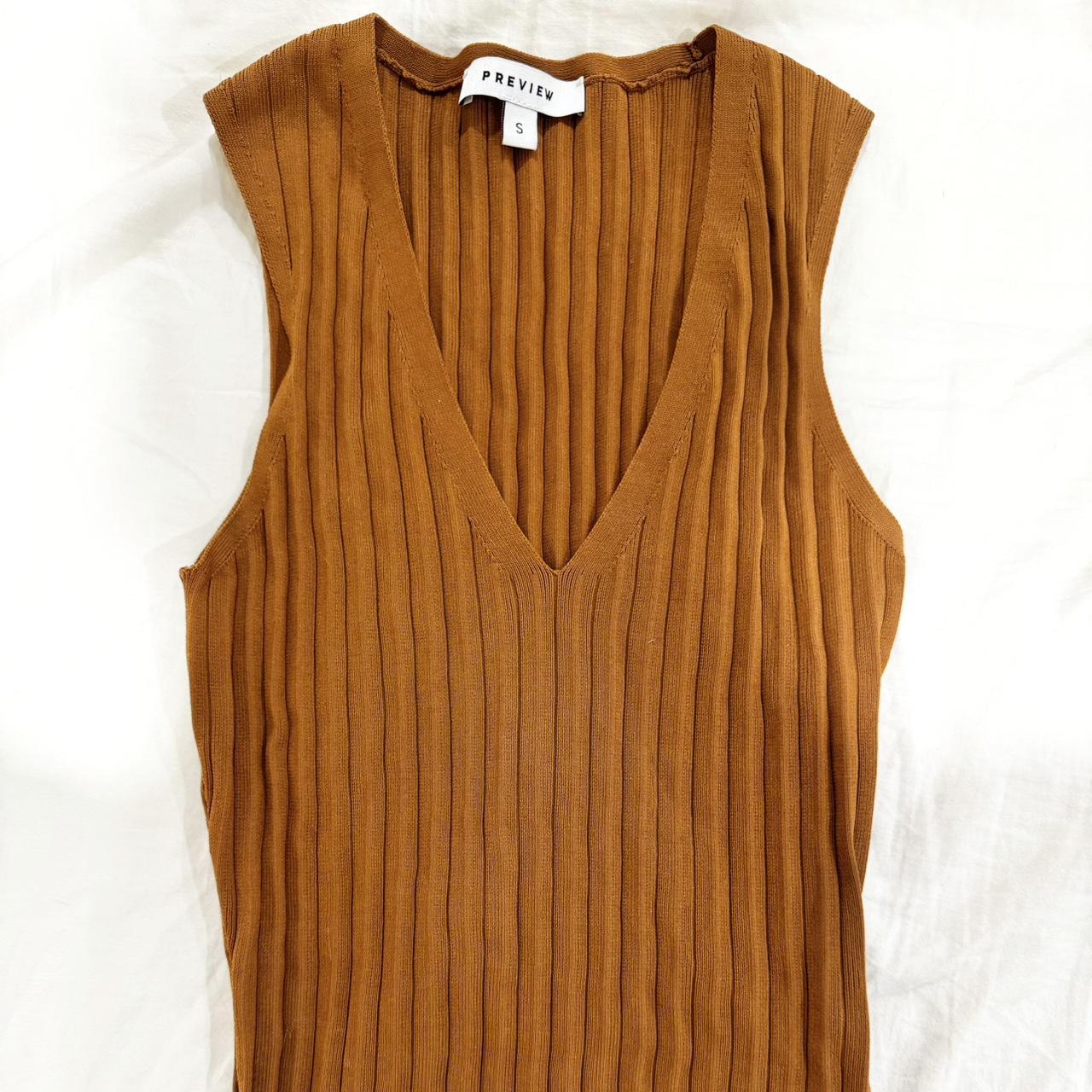 Tan terracotta knit singlet/vest Never been... - Depop