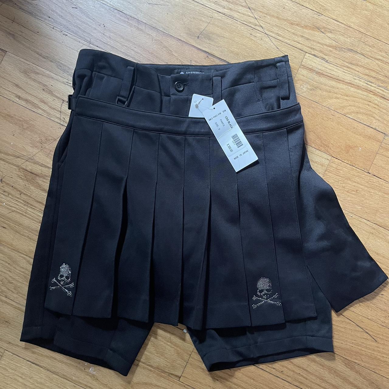 CDG BLACK shorts with skirt front that is... - Depop