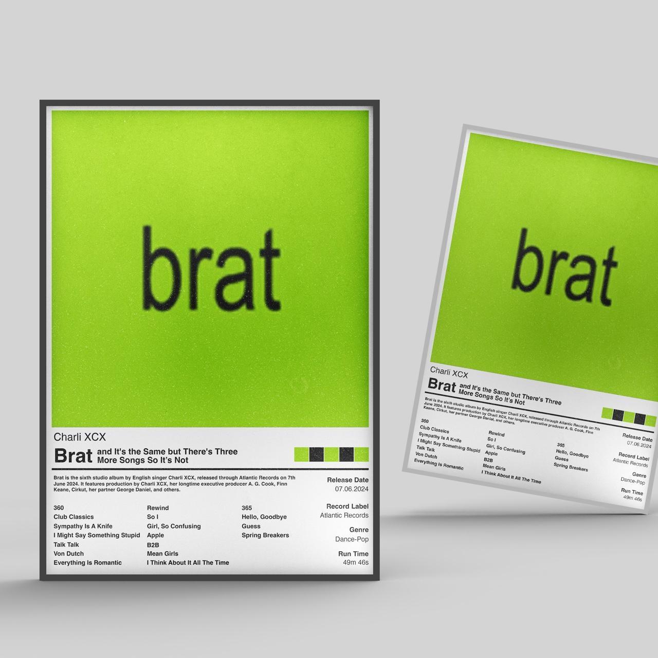 Charli XcX Brat Custom Made A3 130GSM... - Depop