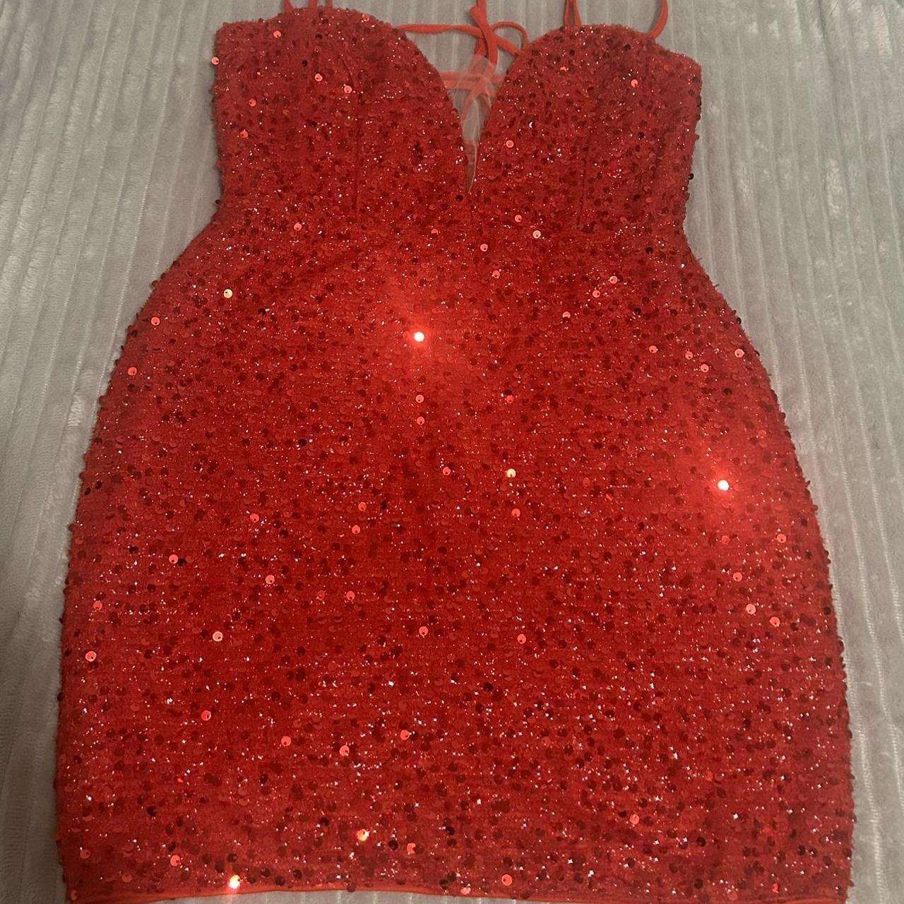 Red Sequin Dress Brand new Never been used No... - Depop