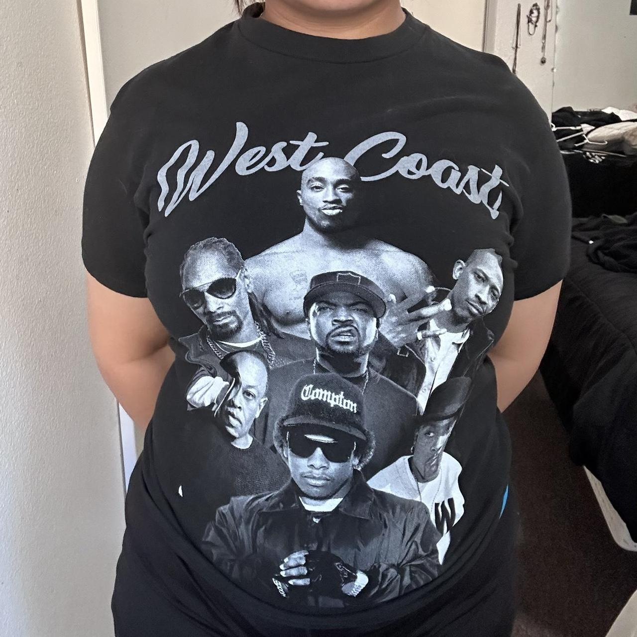 “West Coast” Rappers shirt worn once ️BRANDED FOR... - Depop