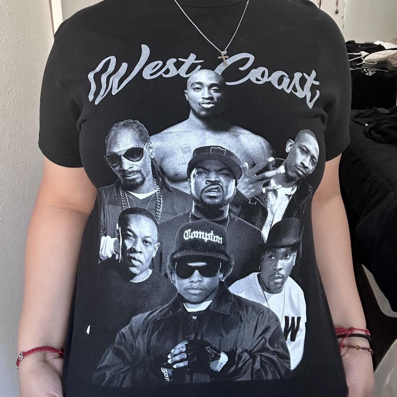 “West Coast” Rappers shirt worn once ️BRANDED FOR... - Depop