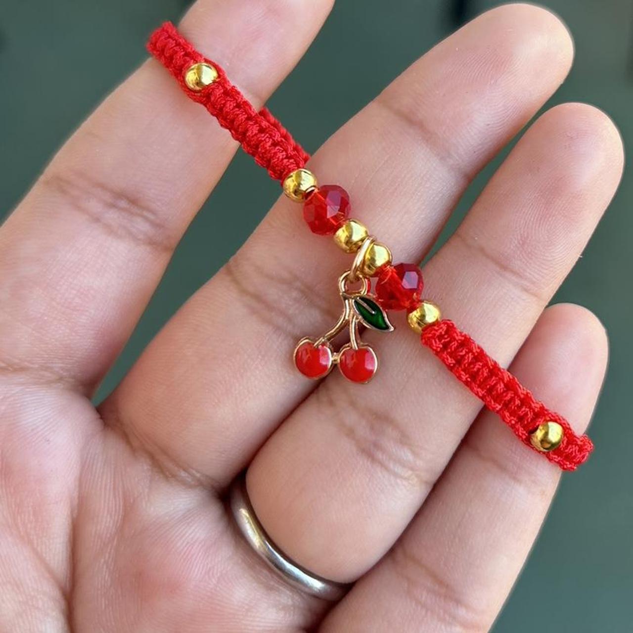 Cherry Red Bracelet MULTIPLE HANDMADE - Depop