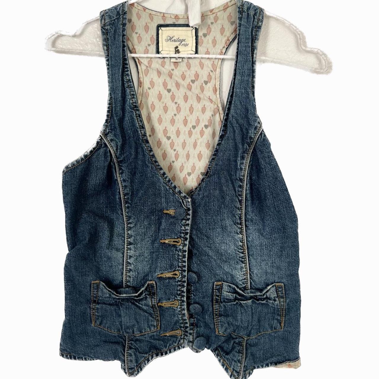 - denim vest - size small - heritage 1981 - super... - Depop