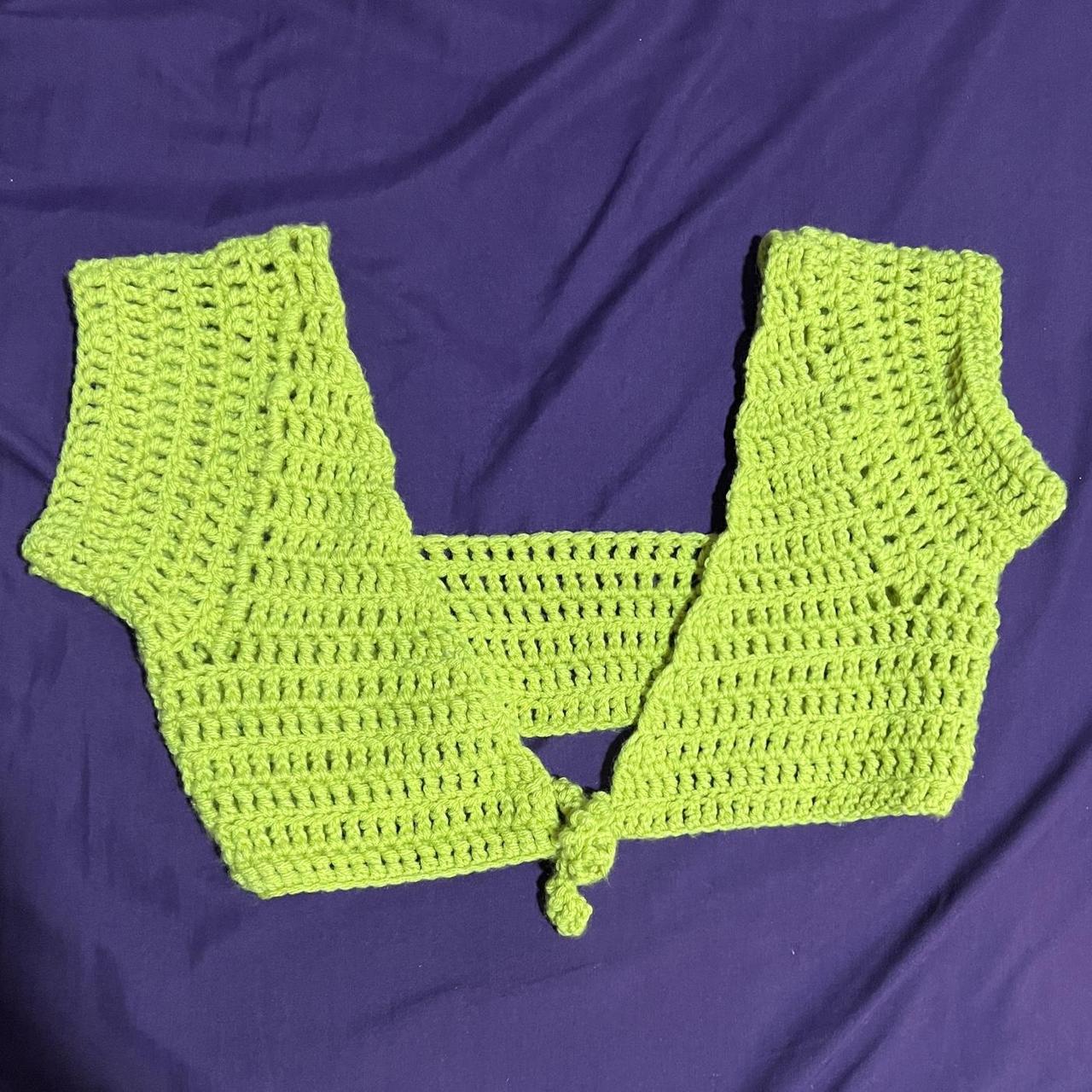 Dolls Kill Green and Khaki Crop-top | Depop