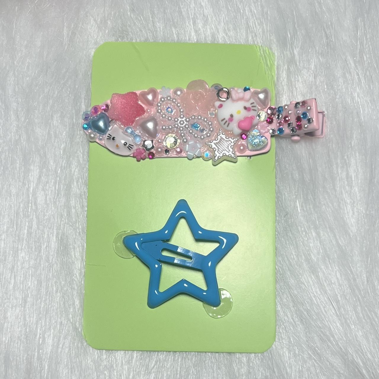 custom junk hello kitty hair clip set 🎀🫧 ─── ⋆⋅☆⋅⋆... | Depop