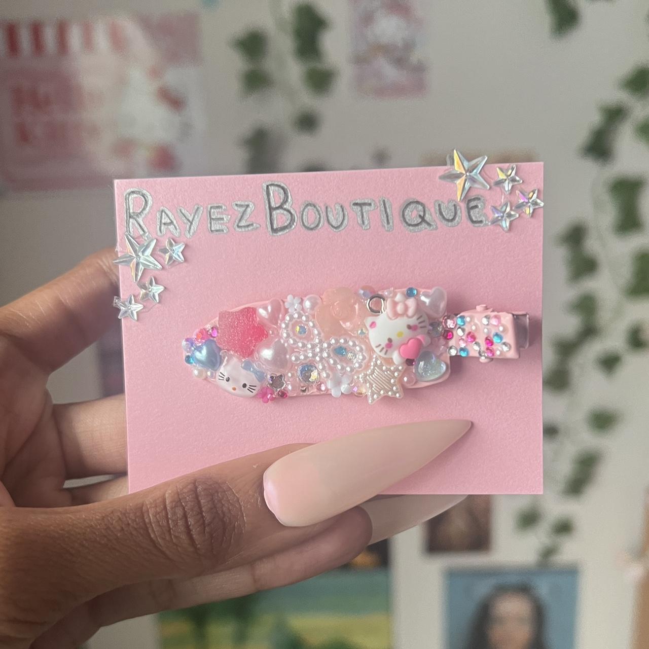 custom junk hello kitty hair clip set 🎀🫧 ─── ⋆⋅☆⋅⋆... | Depop