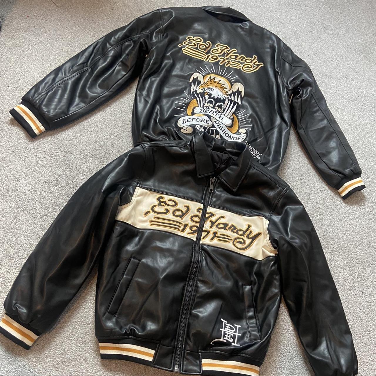 Ed Hardy leather jackets Message for more enquiries... - Depop