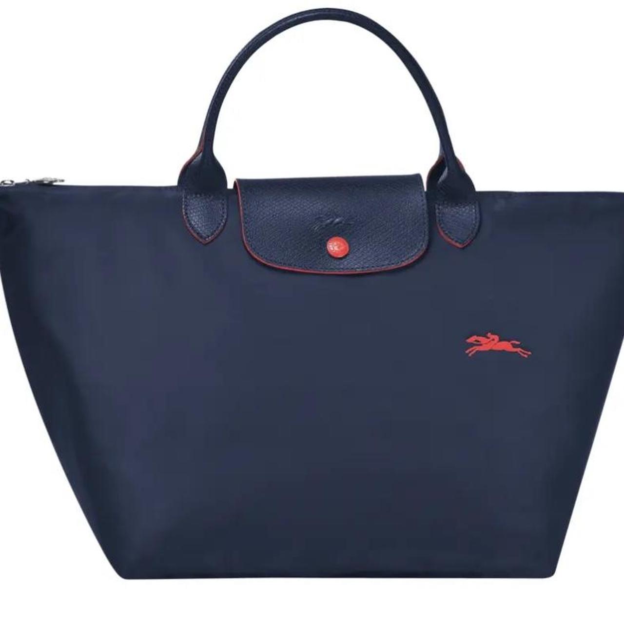 Longchamp Le pliage Medium Red and blue - Depop