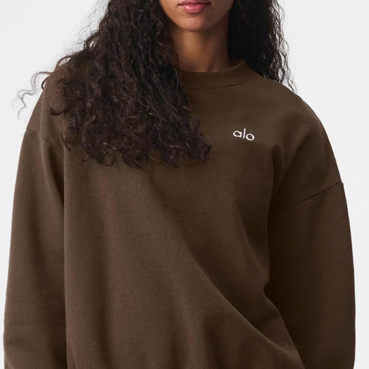 Alo Yoga Accolade Crew Neck Pullover “Espresso” Size... | Depop