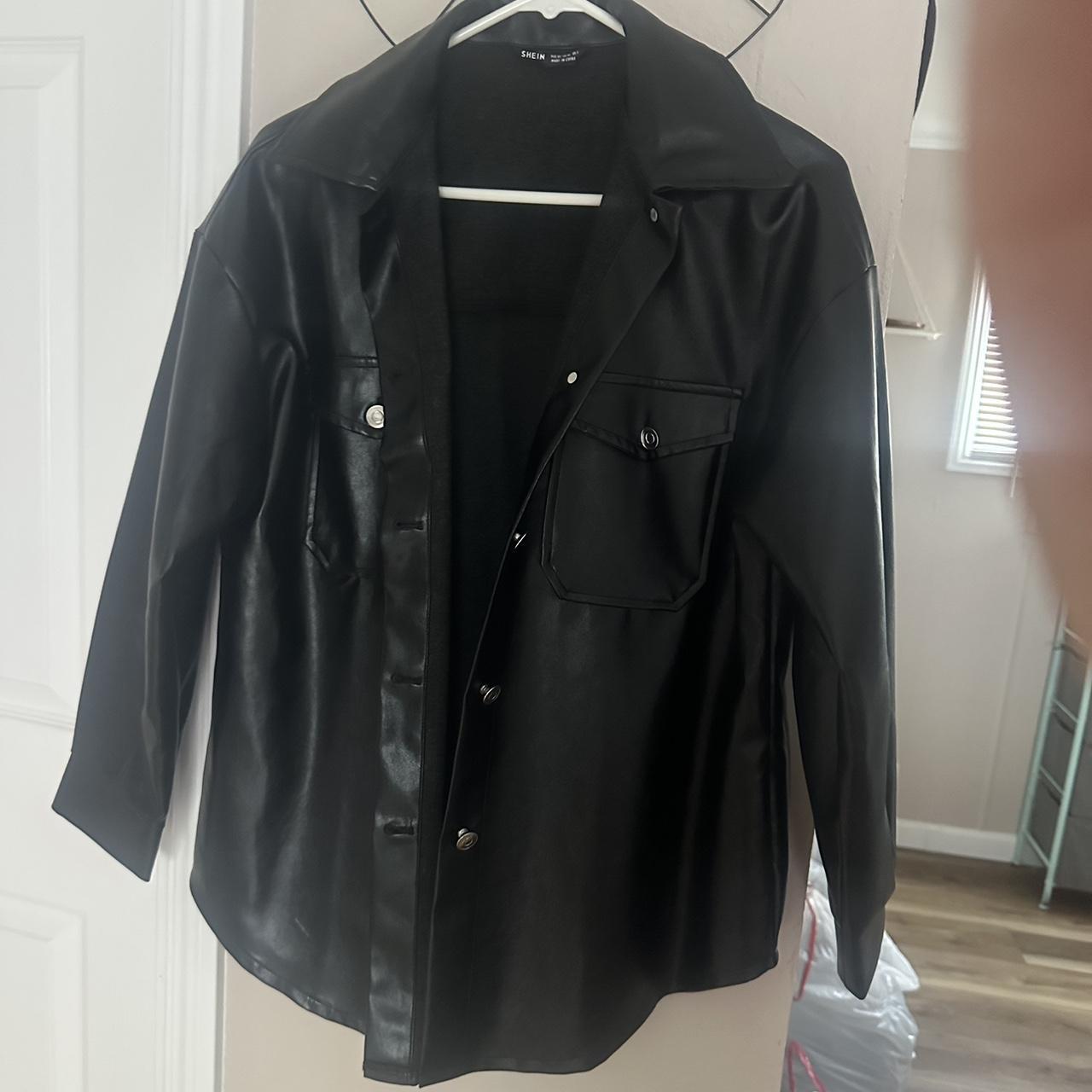 SHEIN Fake leather jacket, black Size: XS fits up to... - Depop
