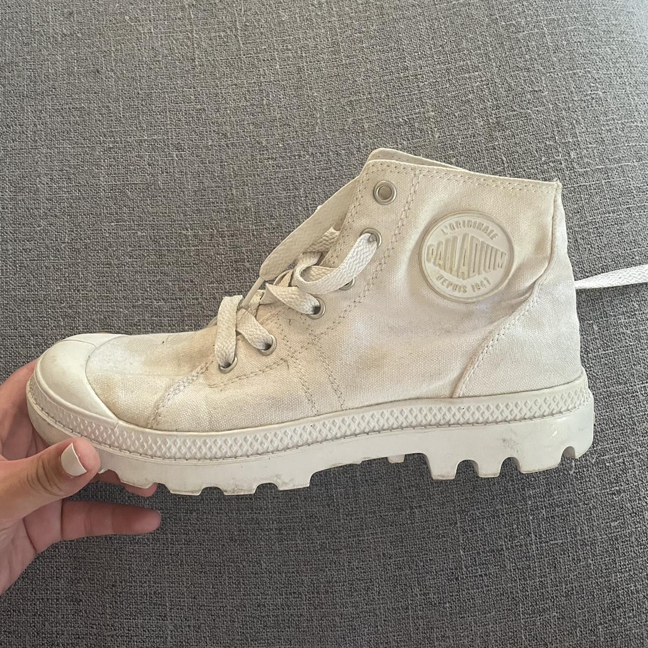 Palladium Pampa High Tops - White EUR 39 only worn... - Depop