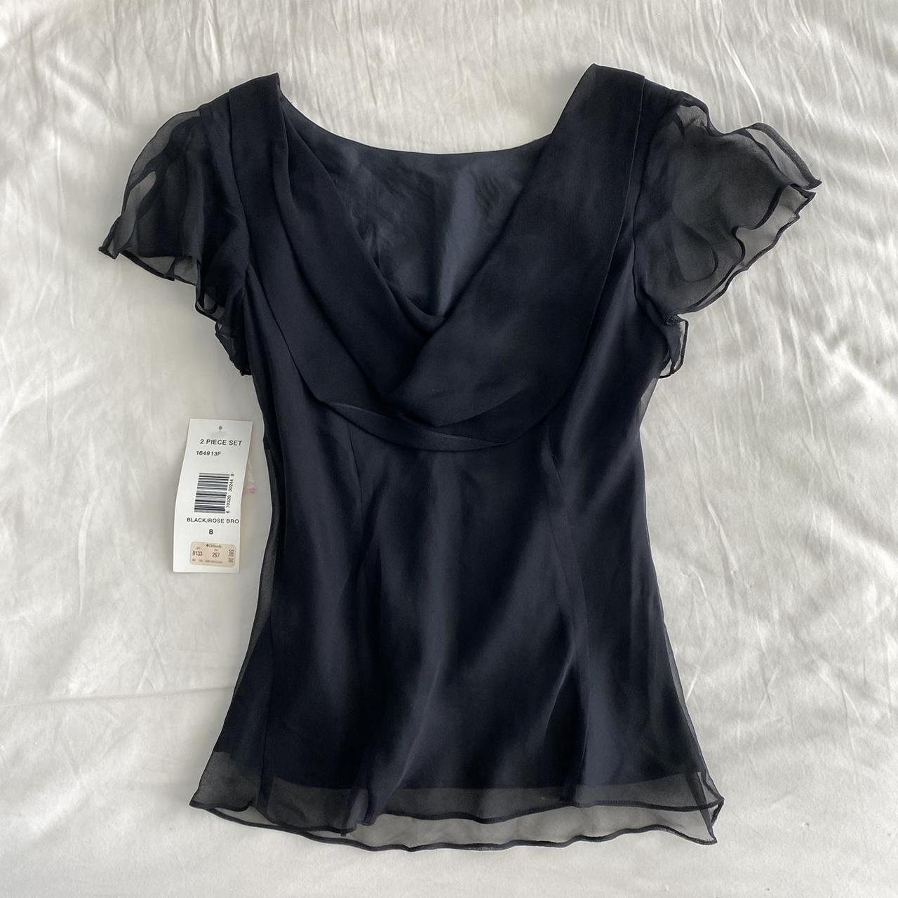 Robbie Bee beaded silk top Rose motif with... - Depop