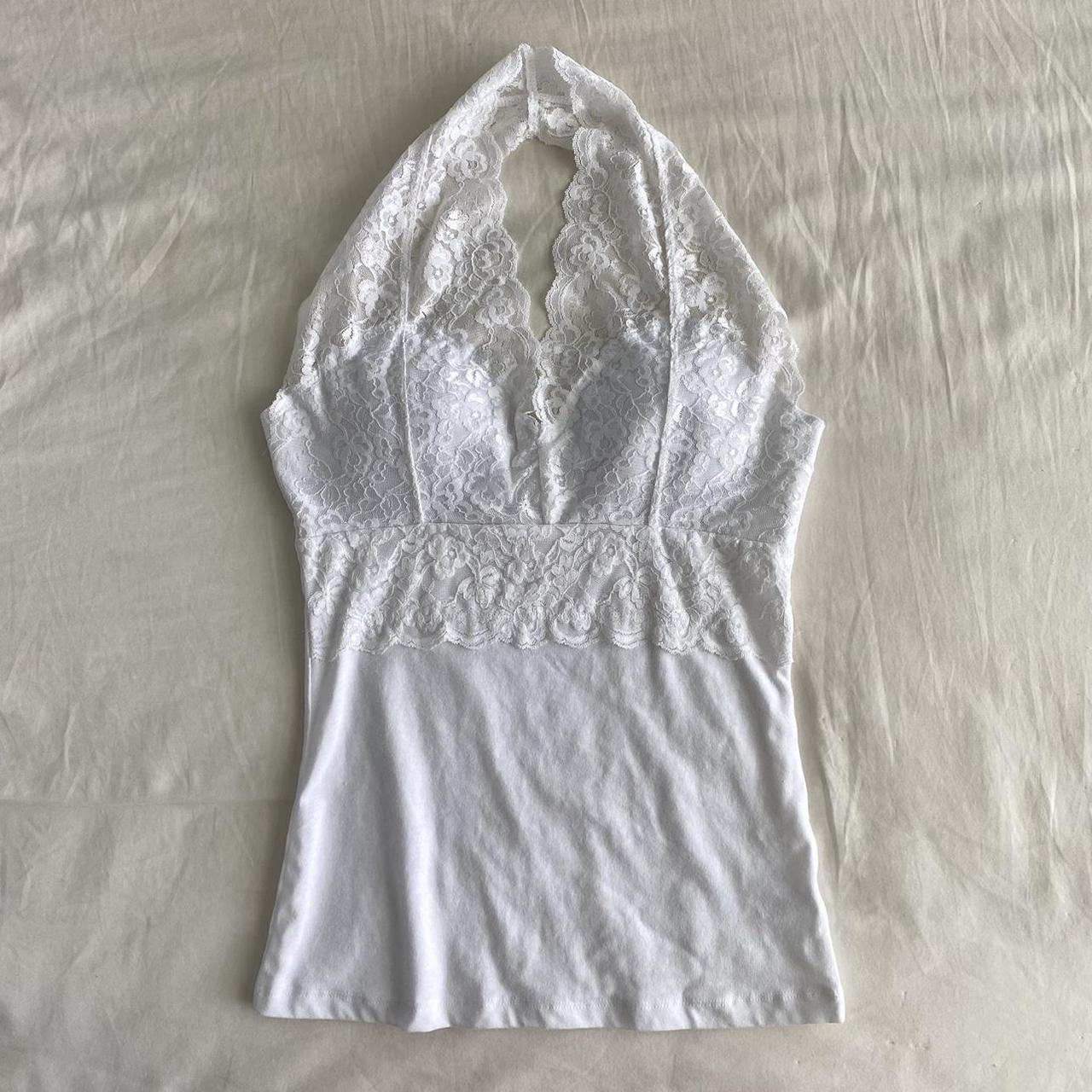 White Lace Halter Top Lace Bust With Built In Depop