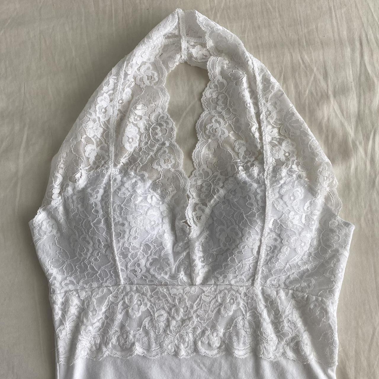 White Lace Halter Top Lace Bust With Built In Depop