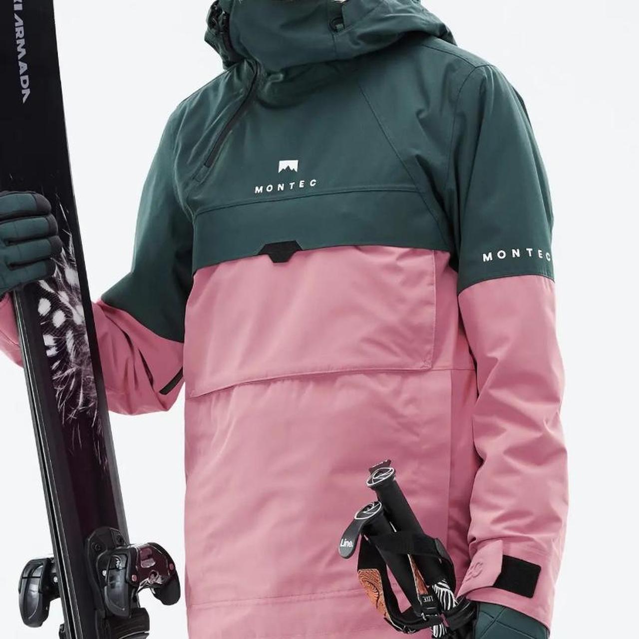 Pink and green Montec ski jacket, barely worn, love... - Depop