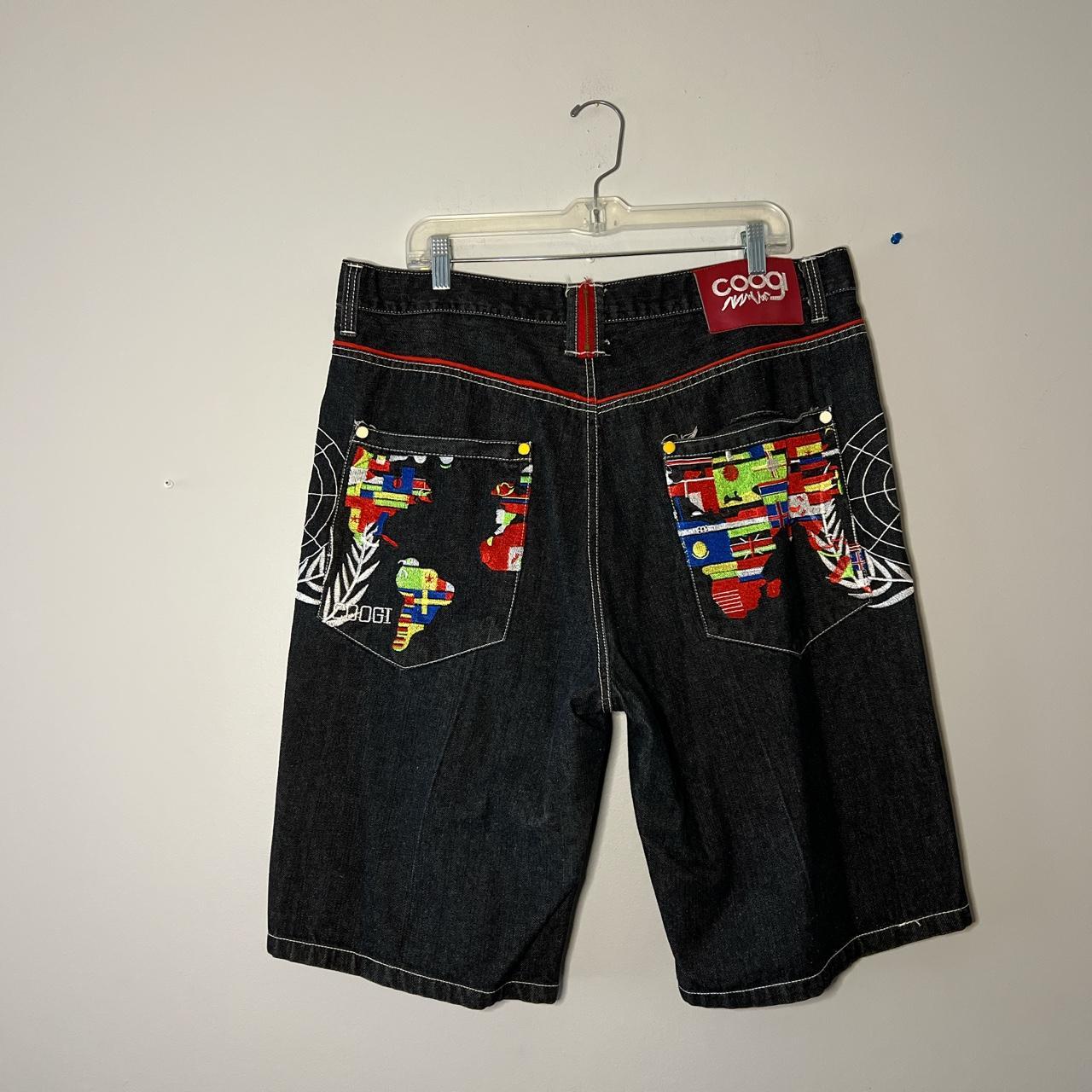 Coogi Men's Black and Red Shorts | Depop