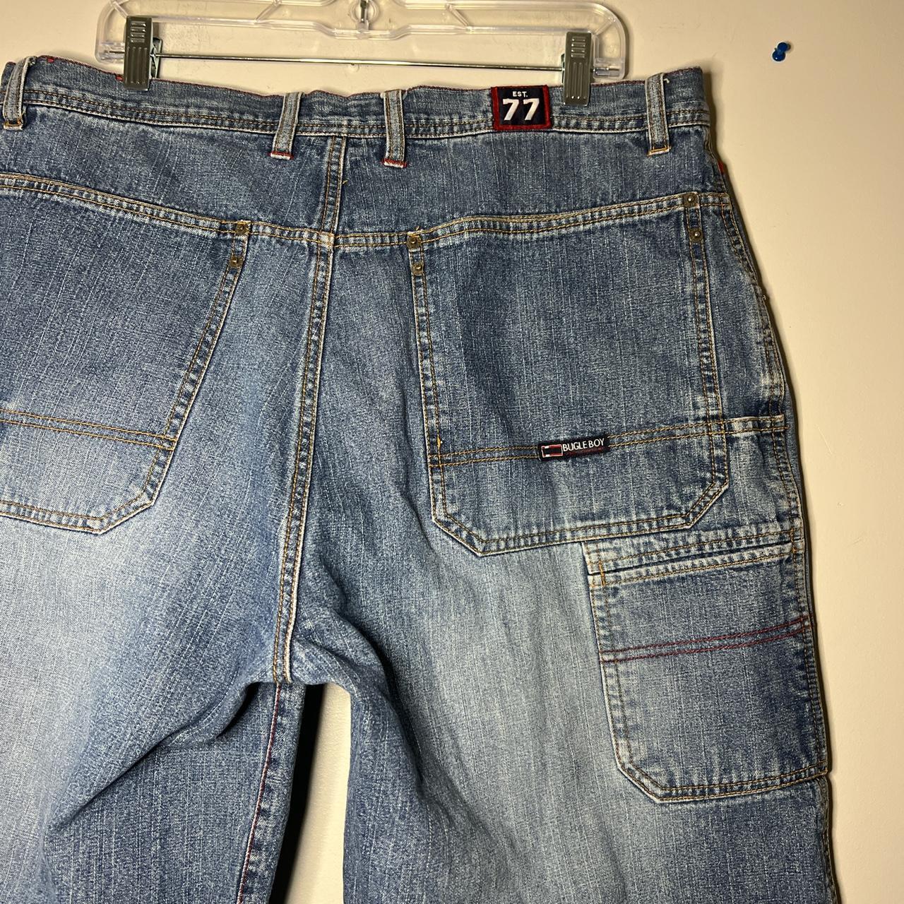 Bugle Boy Men's Blue and Red Shorts | Depop