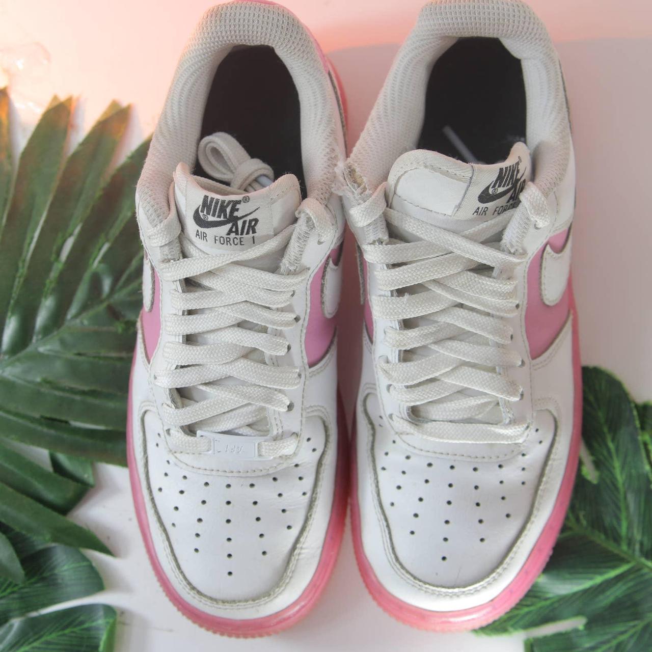 Name: Nike Af1 Air Force 1 Low Pink White Shoes size... - Depop