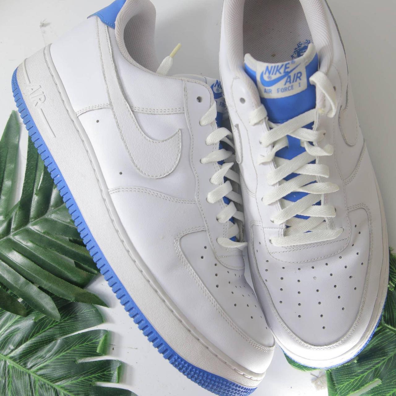 Name: Nike Af1 Air Force 1 Low BLue White Sneakers... - Depop