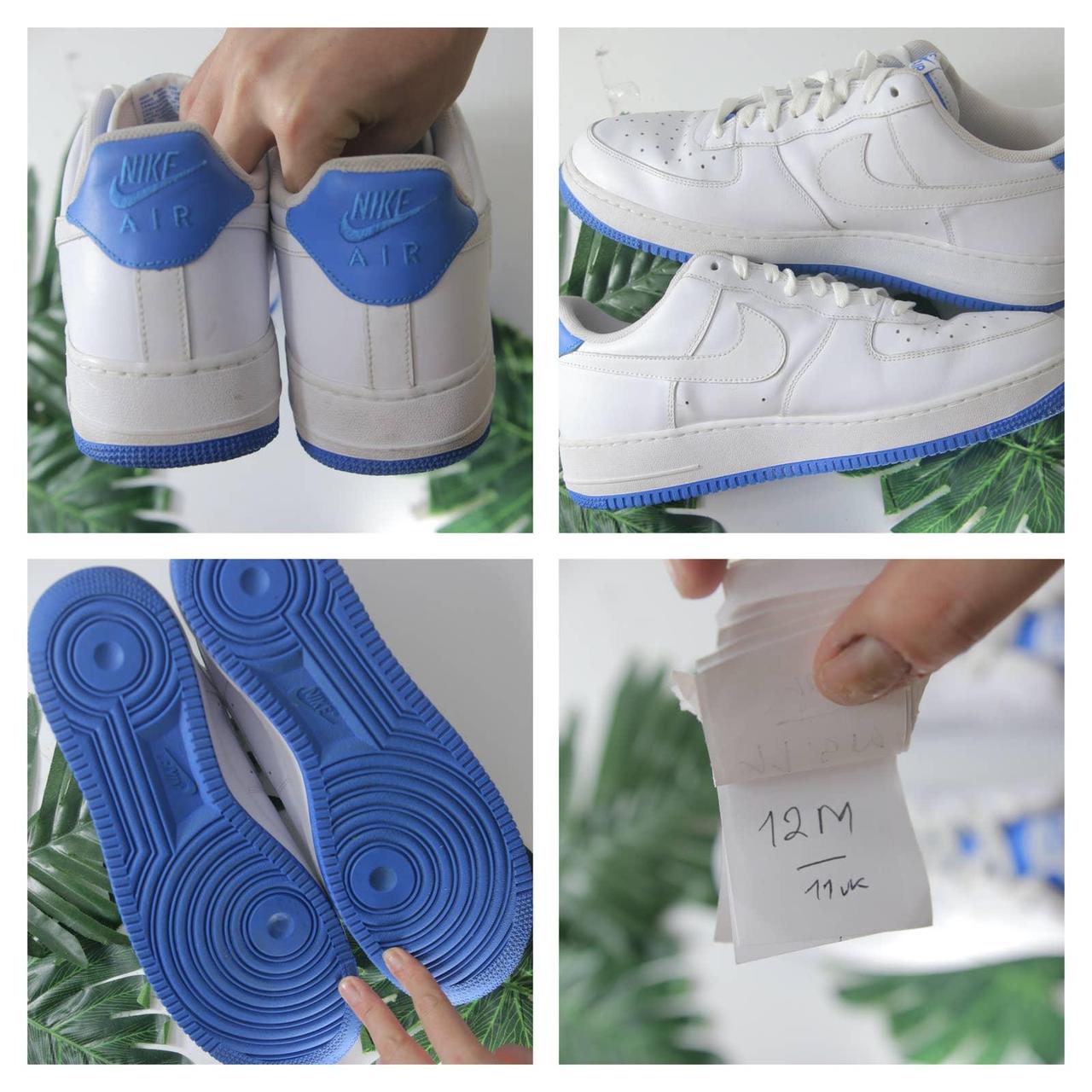Name: Nike Af1 Air Force 1 Low BLue White Sneakers... - Depop