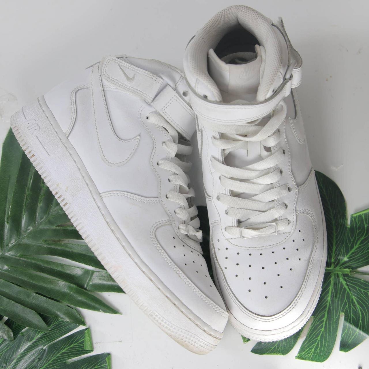 Name: Nike Af1 Air Force 1 Mid White Sneakers size... - Depop